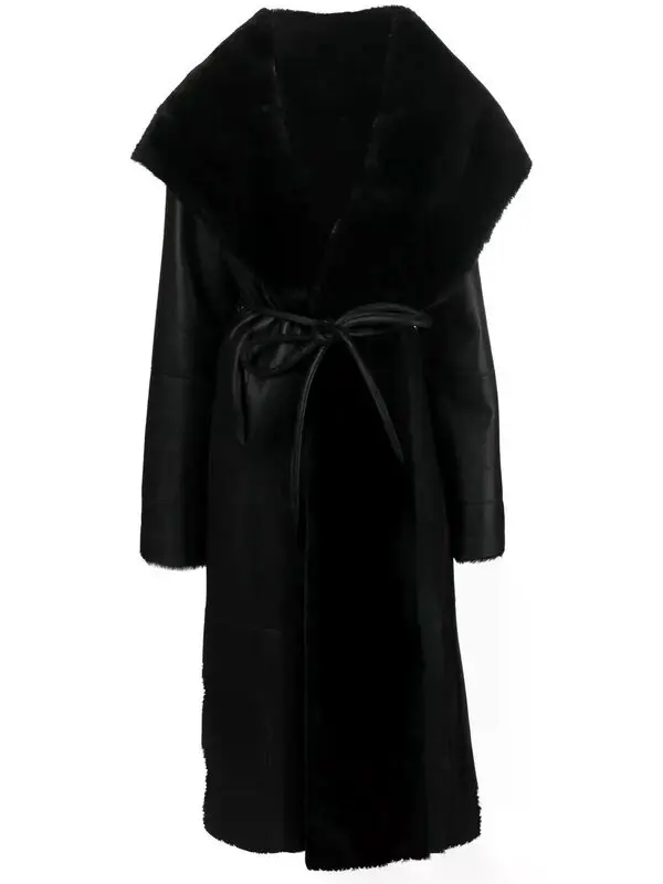 LISKA Tie-front Sheepskin Coat