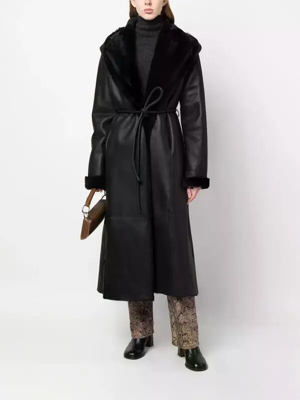 LISKA Tie-front Sheepskin Coat