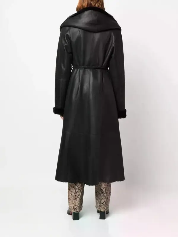 LISKA Tie-front Sheepskin Coat
