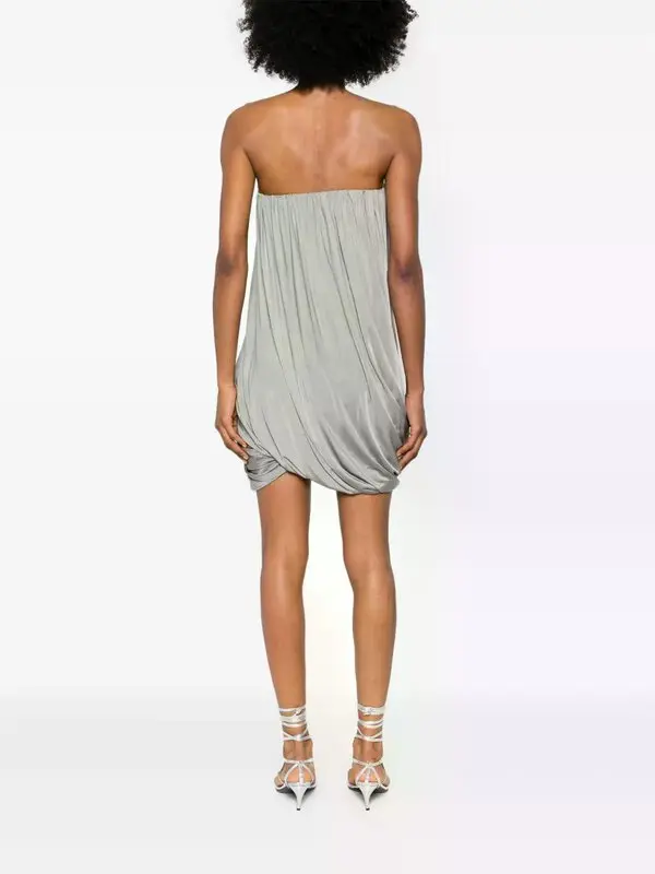 Attico Strapless Draped Mini Dress