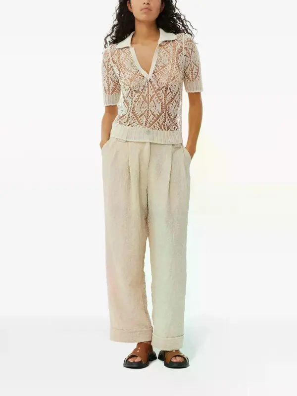 GANNI Mid-rise Tailored Straight-leg Trousers
