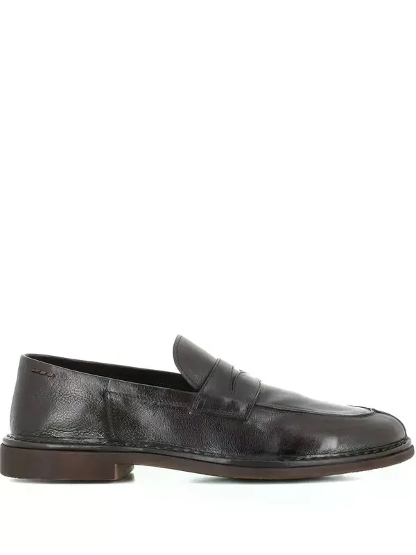 ALEXANDER HOTTO Leather Penny Loafers - Brown