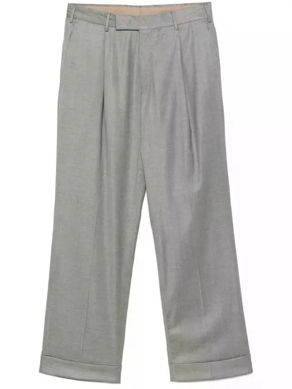 PT TORINO Pleated Virgin Wool Blend Trousers