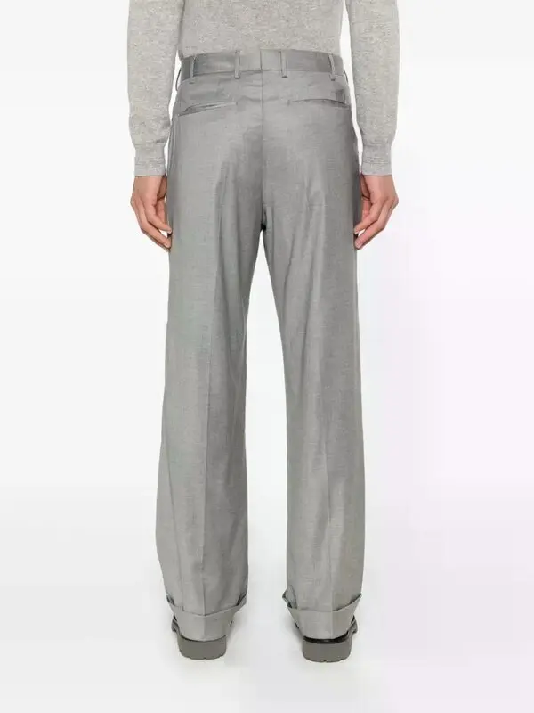 PT TORINO Pleated Virgin Wool Blend Trousers
