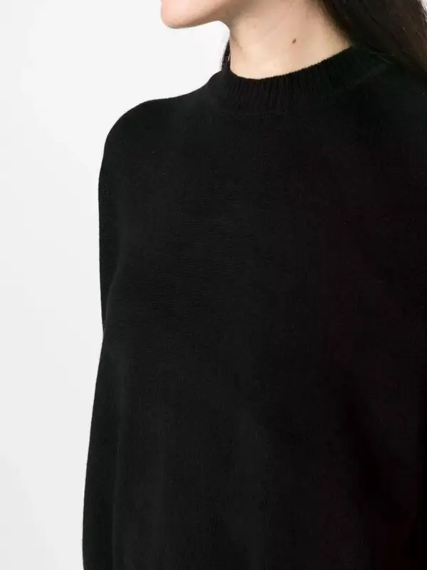 JIL SANDER Ribbed Cashmere Knitted Top - Black