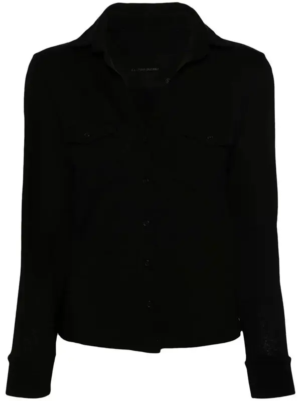 NILI LOTAN Long-sleeve Cotton Blouse - Black
