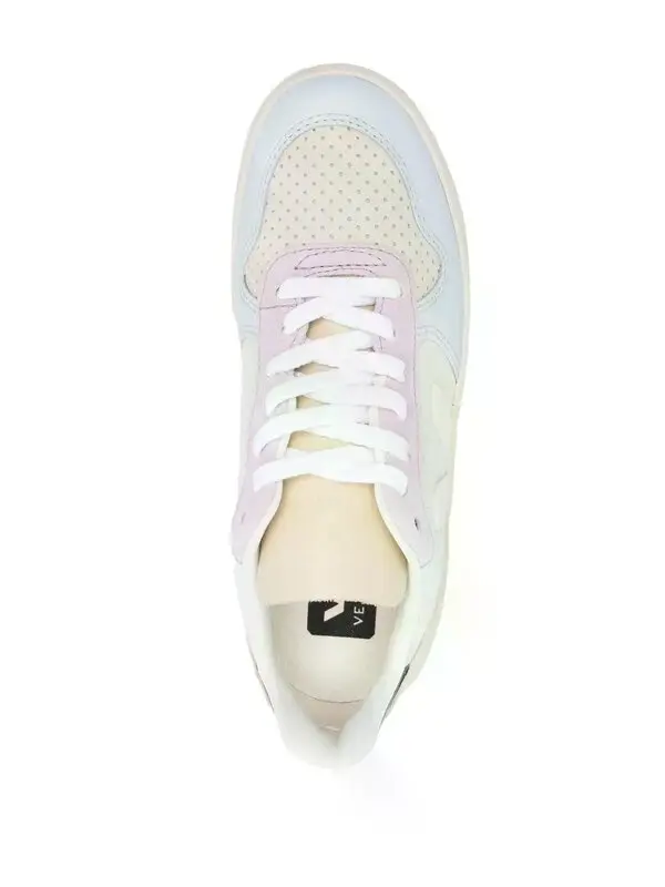 VEJA V-10 Suede Panel Sneakers - Green