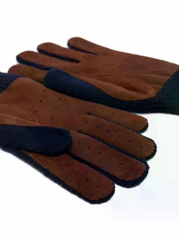 Brunello Cucinelli Perforated Cashmere Gloves - Blue