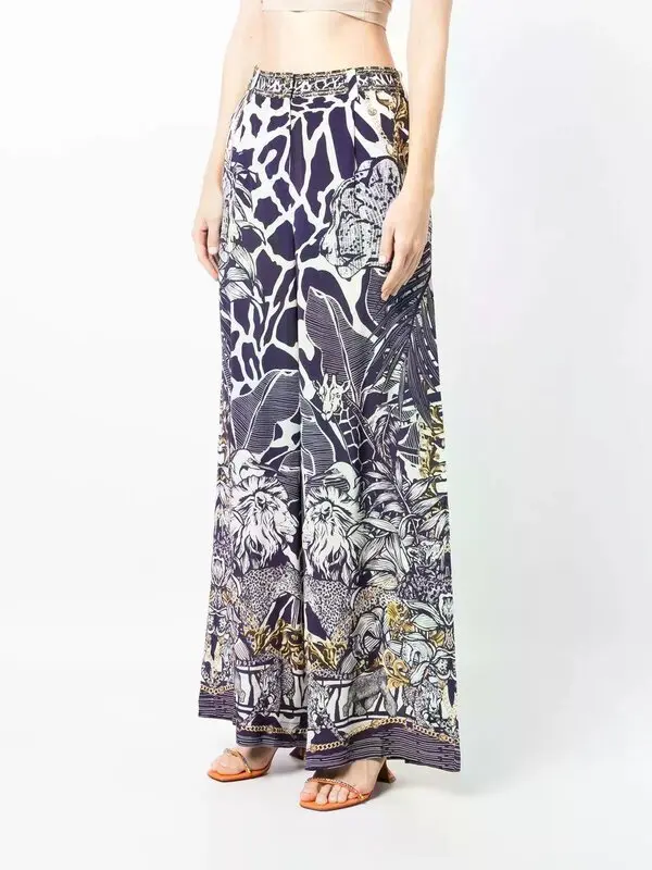 Camilla Graphic Print Wide-leg Trousers