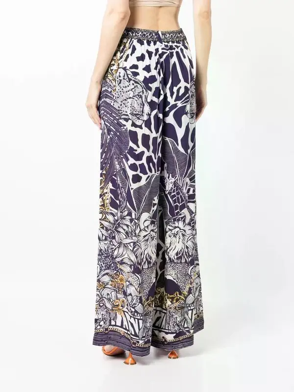 Camilla Graphic Print Wide-leg Trousers