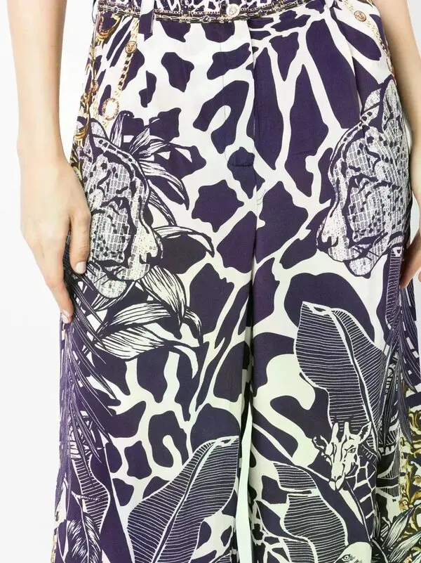 Camilla Graphic Print Wide-leg Trousers