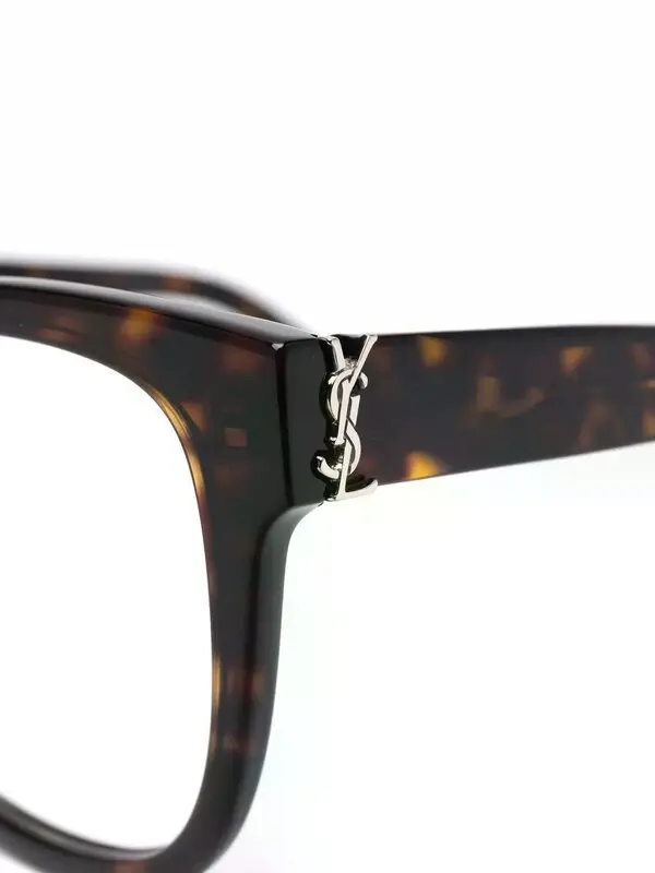 Saint Laurent Tortoiseshell Effect Oversize Frame Glasses