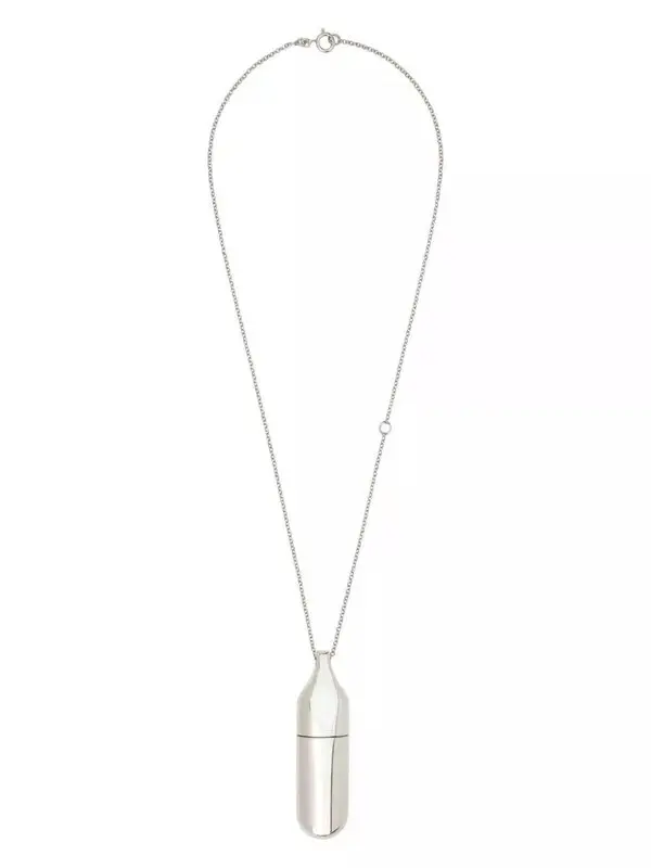 COURREGES Tone Flask Pendant Necklace - Silver