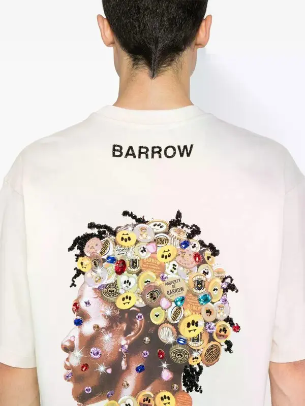 BARROW Crystal Embellishment T-shirt