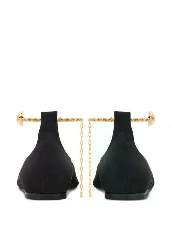 FERRAGAMO Goatskin Cable-link Chain Ballerina Flats