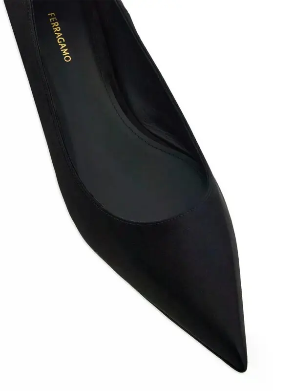 FERRAGAMO Goatskin Cable-link Chain Ballerina Flats