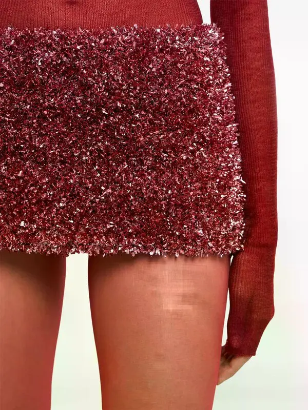 Gcds Metallic Miniskirt - Red