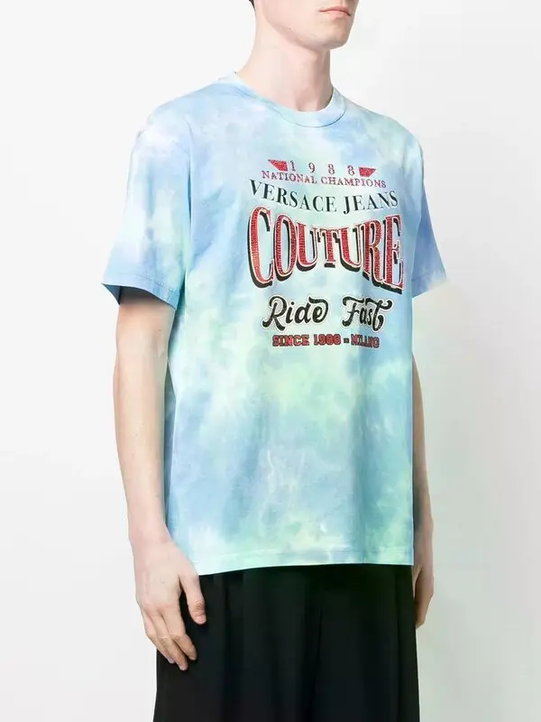 Versace Tie-dye Slogan-print T-shirt