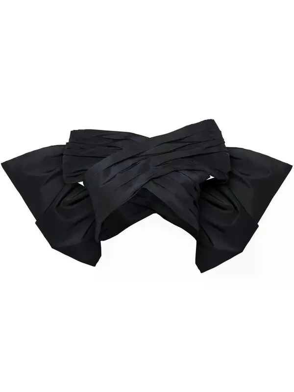 Carolina Herrera Off-shoulder Cropped Top With Bow Detail - Black