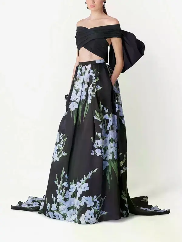 Carolina Herrera Off-shoulder Cropped Top With Bow Detail