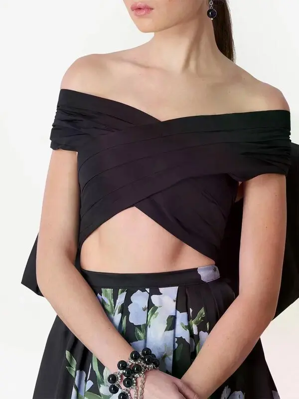 Carolina Herrera Off-shoulder Cropped Top With Bow Detail