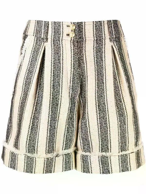 Balmain Striped Pique Shorts - Neutrals