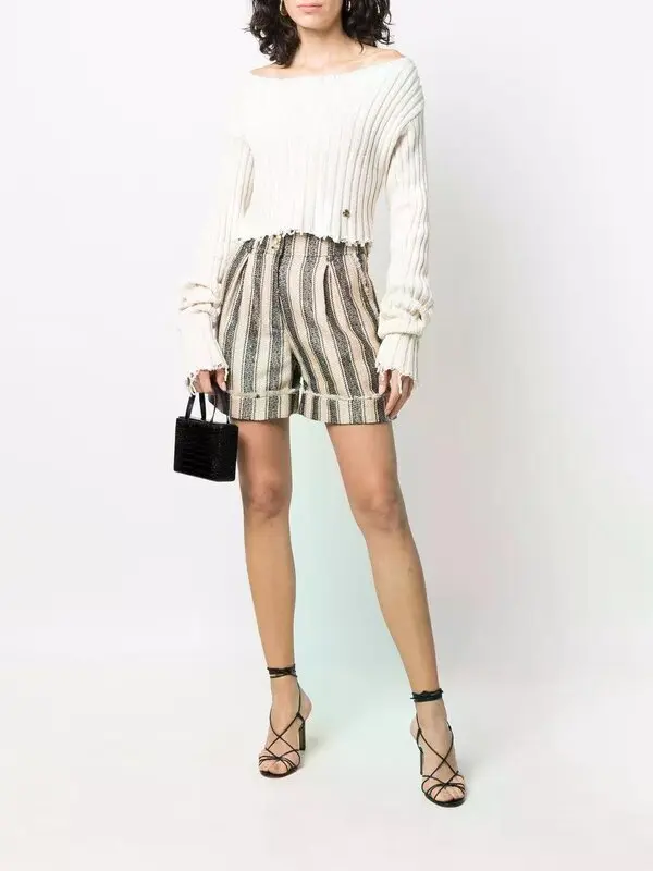 Balmain Striped Pique Shorts