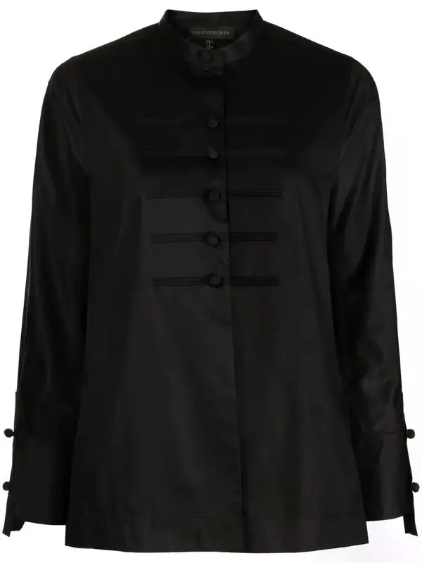 Shiatzy Chen Cotton Poplin Knotted Button Shirt