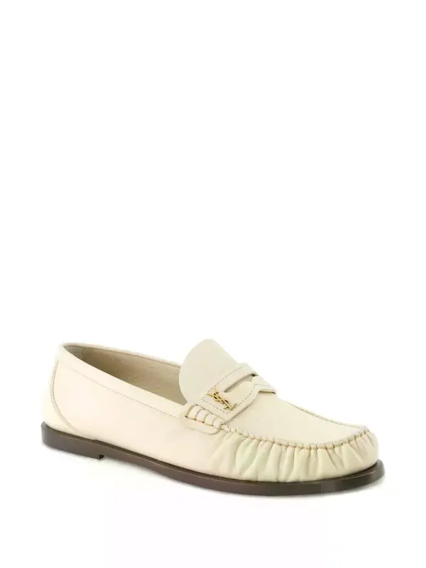 Saint Laurent Logo-plaque Leather Loafers