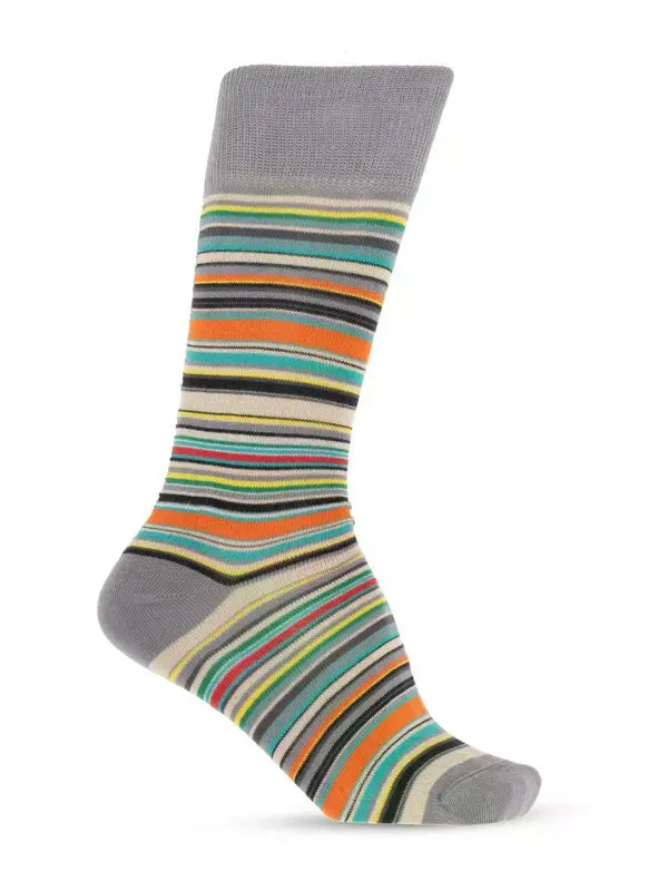 Paul Smith Three-pair Striped Cotton Socks - Black