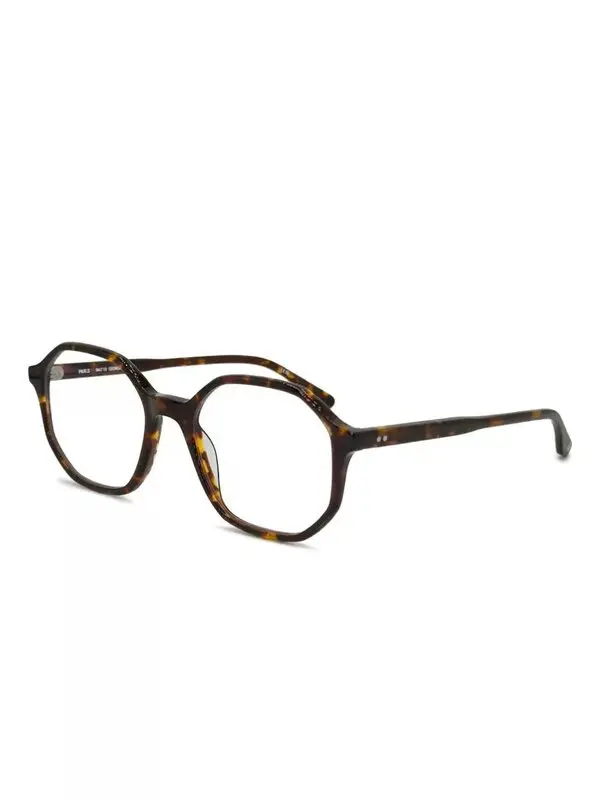 PETER AND MAY Geometric-frame Glasses - Brown