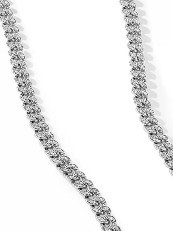 David Yurman Sterling Diamond Curb Chain Necklace
