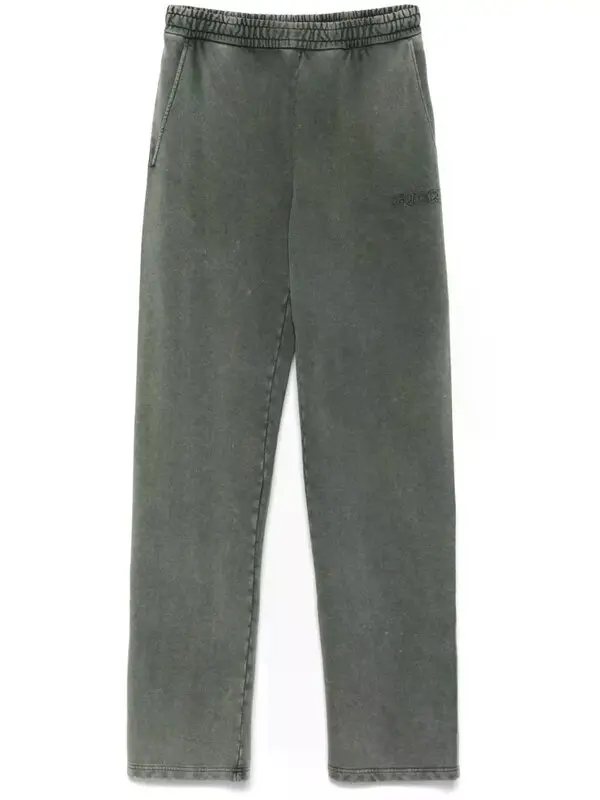 Gucci Logo Embroidered Cotton Track Pants - Green
