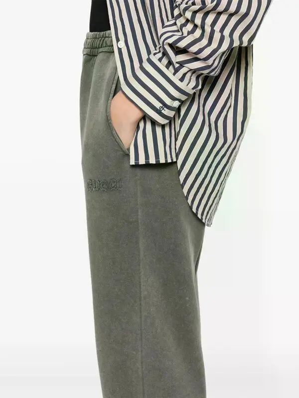 Gucci Logo Embroidered Cotton Track Pants