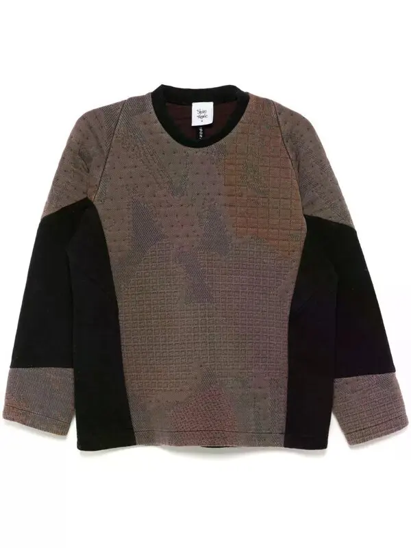 STAIN SHADE Paneled Crewneck Sweatshirt
