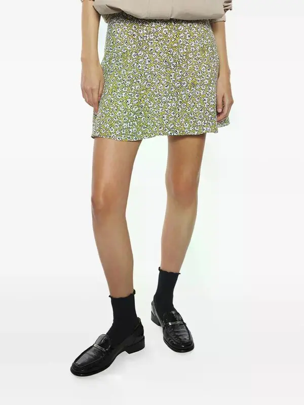 Maison Kitsuné Godet Mini Skirt With Floral Print