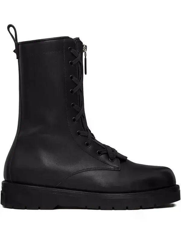 Valentino Garavani Xcombat Leather Boots - Black