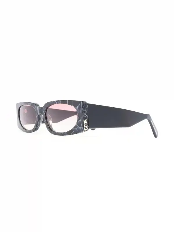 Gcds Marble-effect Rectangular-frame Sunglasses
