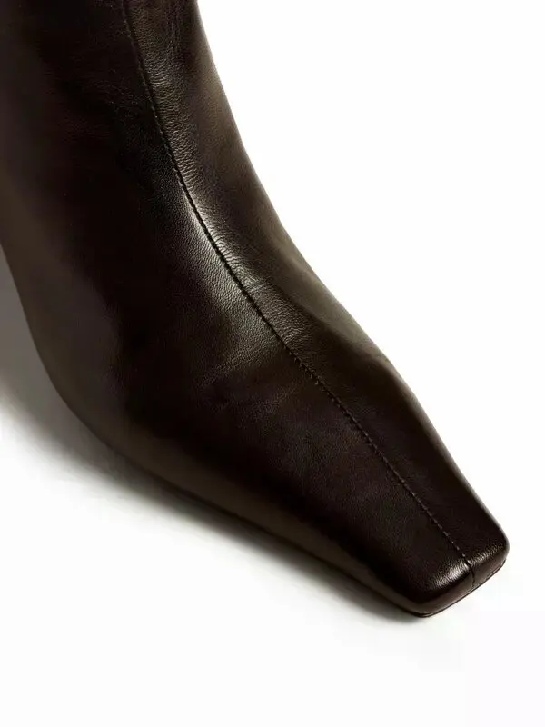 Khaite The Arizona Leather Ankle Boots