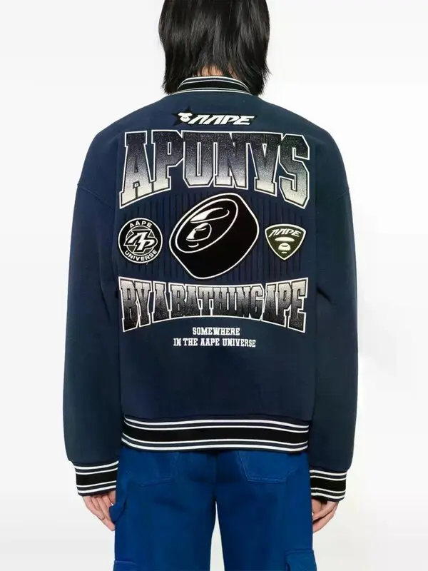 AAPE BY *A BATHING APE Logo Varsity Jacket