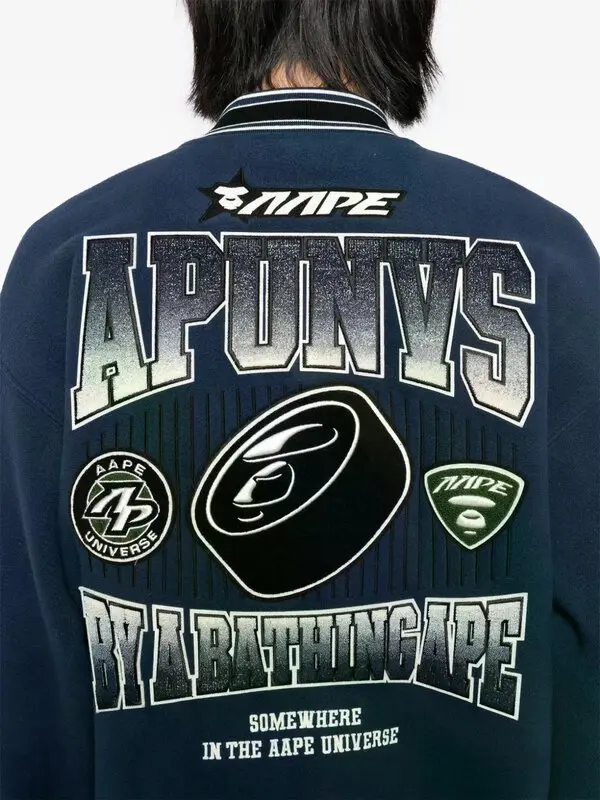 AAPE BY *A BATHING APE Logo Varsity Jacket