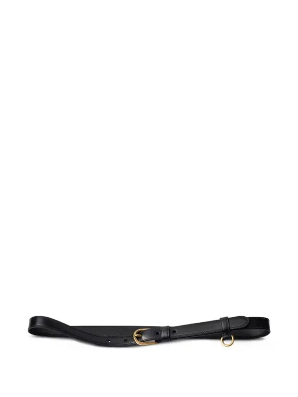 Prada Leather Belt With Gold-tone Buckle - Black