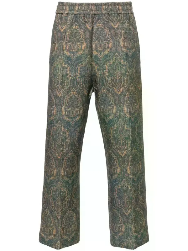 PIERRE-LOUIS MASCIA Graphic Print Wool Flannel Trousers