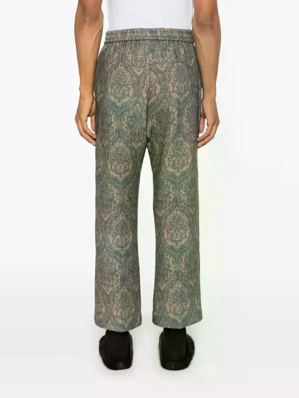 PIERRE-LOUIS MASCIA Graphic Print Wool Flannel Trousers