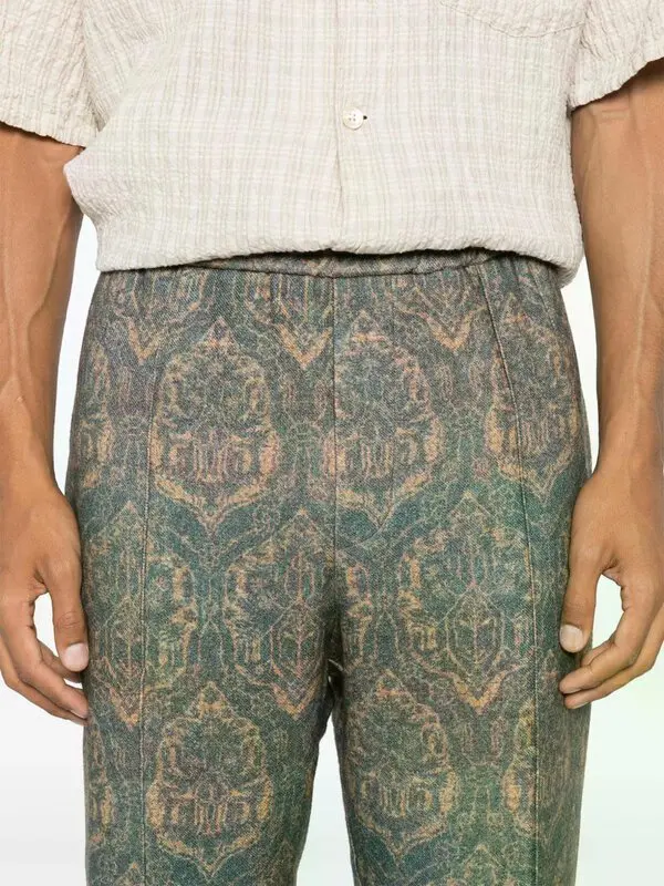 PIERRE-LOUIS MASCIA Graphic Print Wool Flannel Trousers