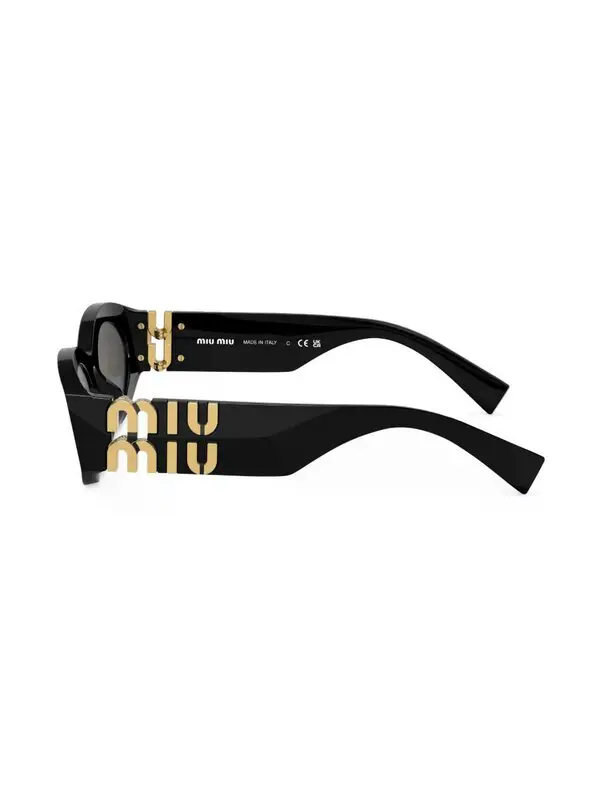 Miu Miu Oval Frame Sunglasses - Black