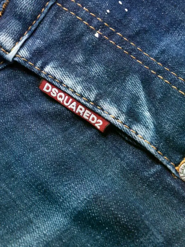 Dsquared2 Bleached Skinny Jeans With Paint Splatter