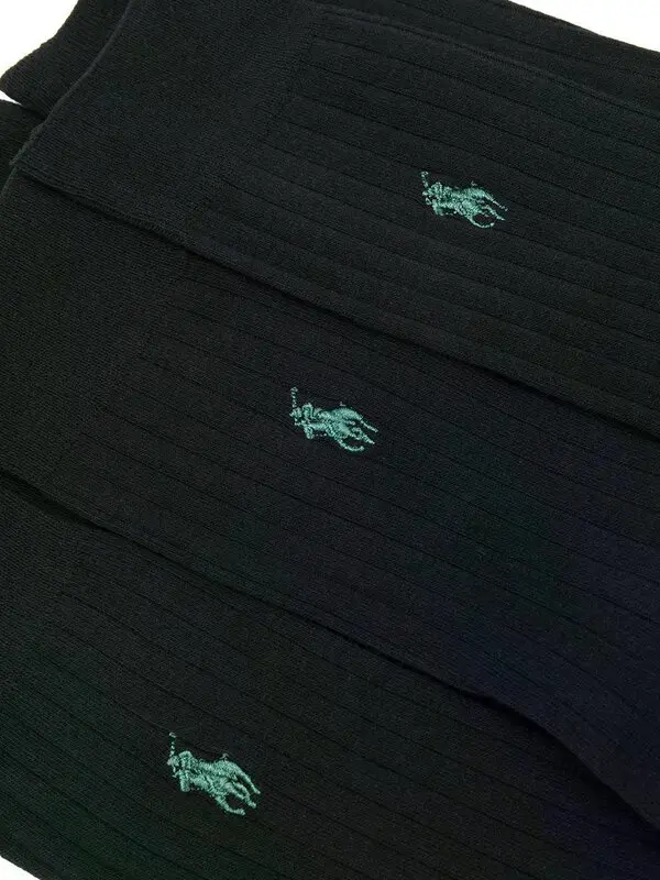 Polo Ralph Lauren Set Of Three Ankle Socks - Black