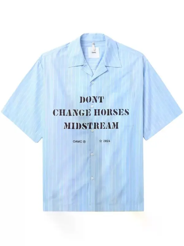 OAMC Striped Slogan-print Shirt