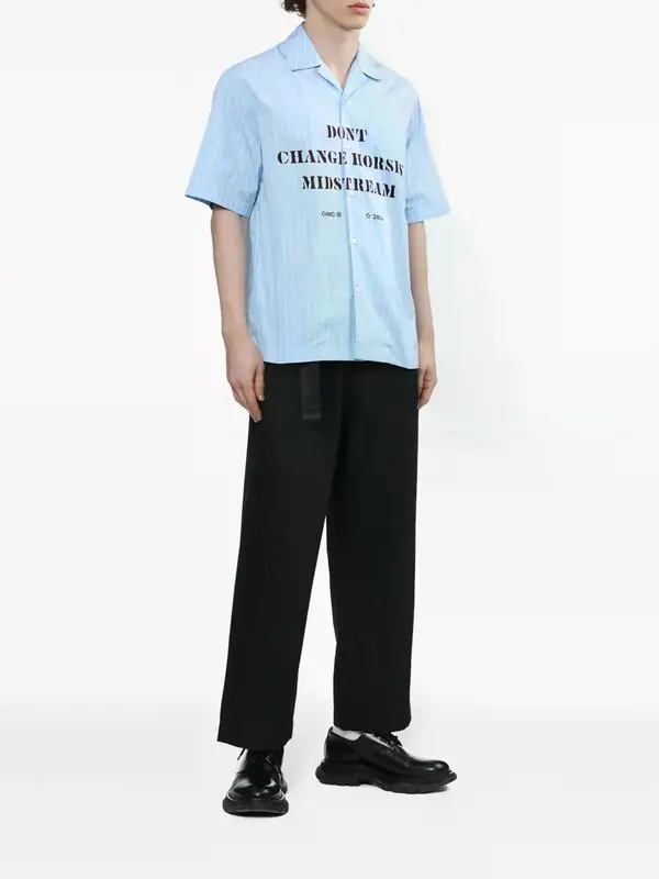 OAMC Striped Slogan-print Shirt